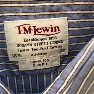 T.M.Lewin | Shirts | Tm Lewin Slim Dress Shirt 65 33 | Poshmark